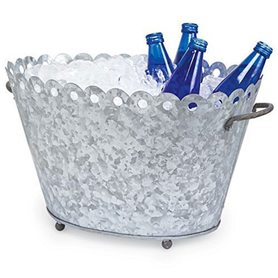Galvanized Tin Fleur De Lis Chill Beverage Tub - Etsy