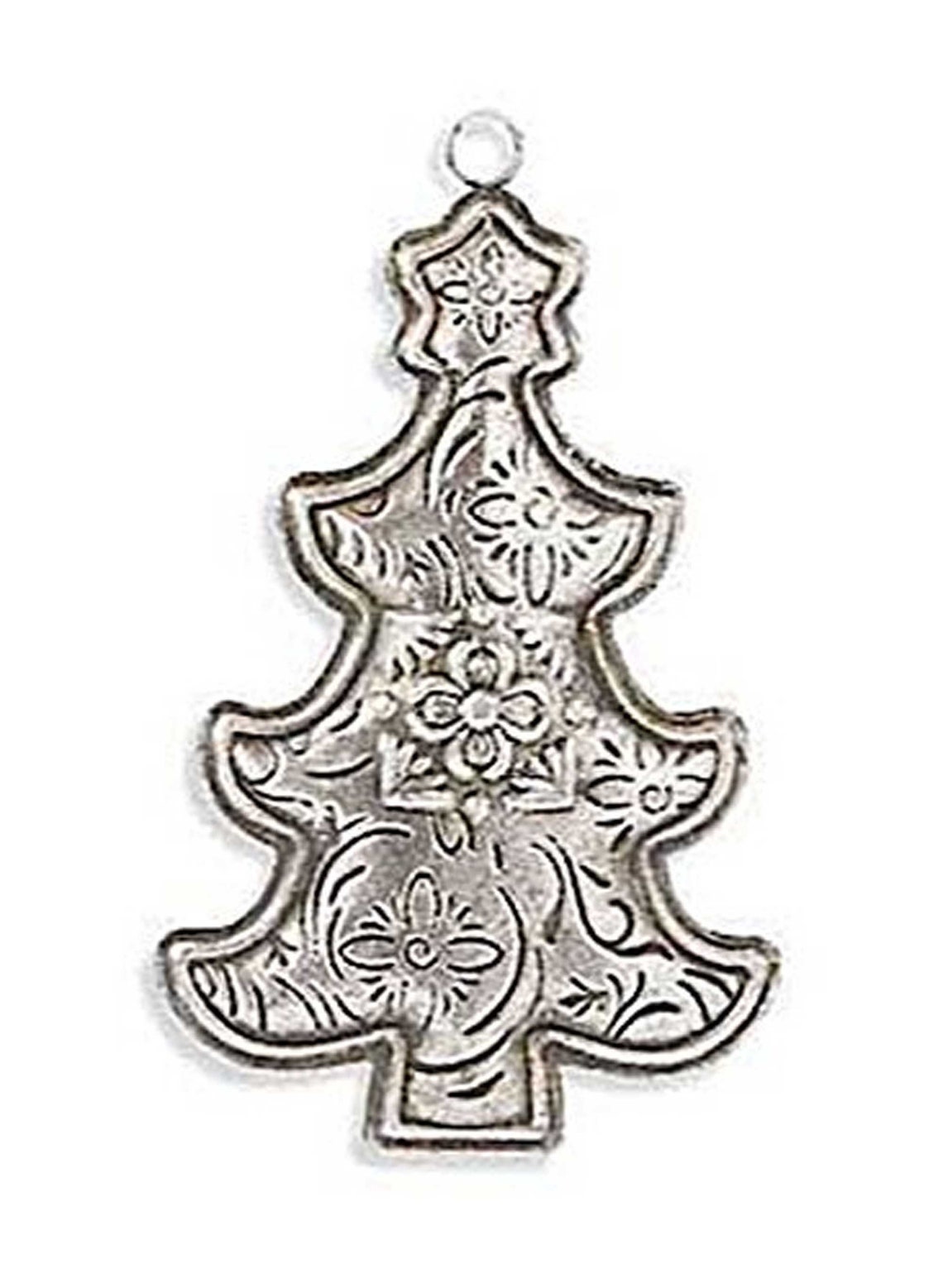 5 Inch Antique Silver Metal Embossed Tree Ornament - Etsy