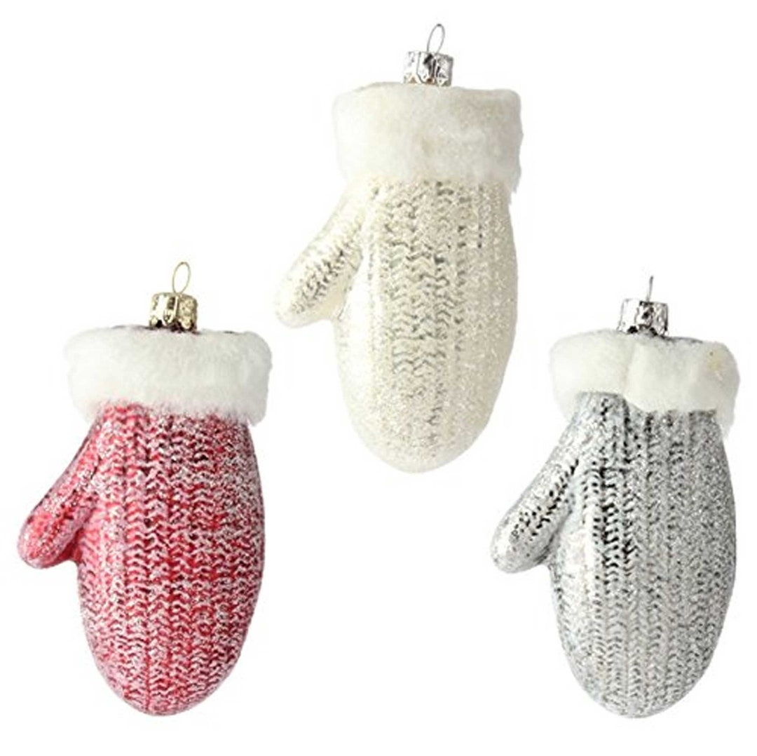 5 Mitten Holiday Ornaments Set of 3 Wreath Adornment - Etsy