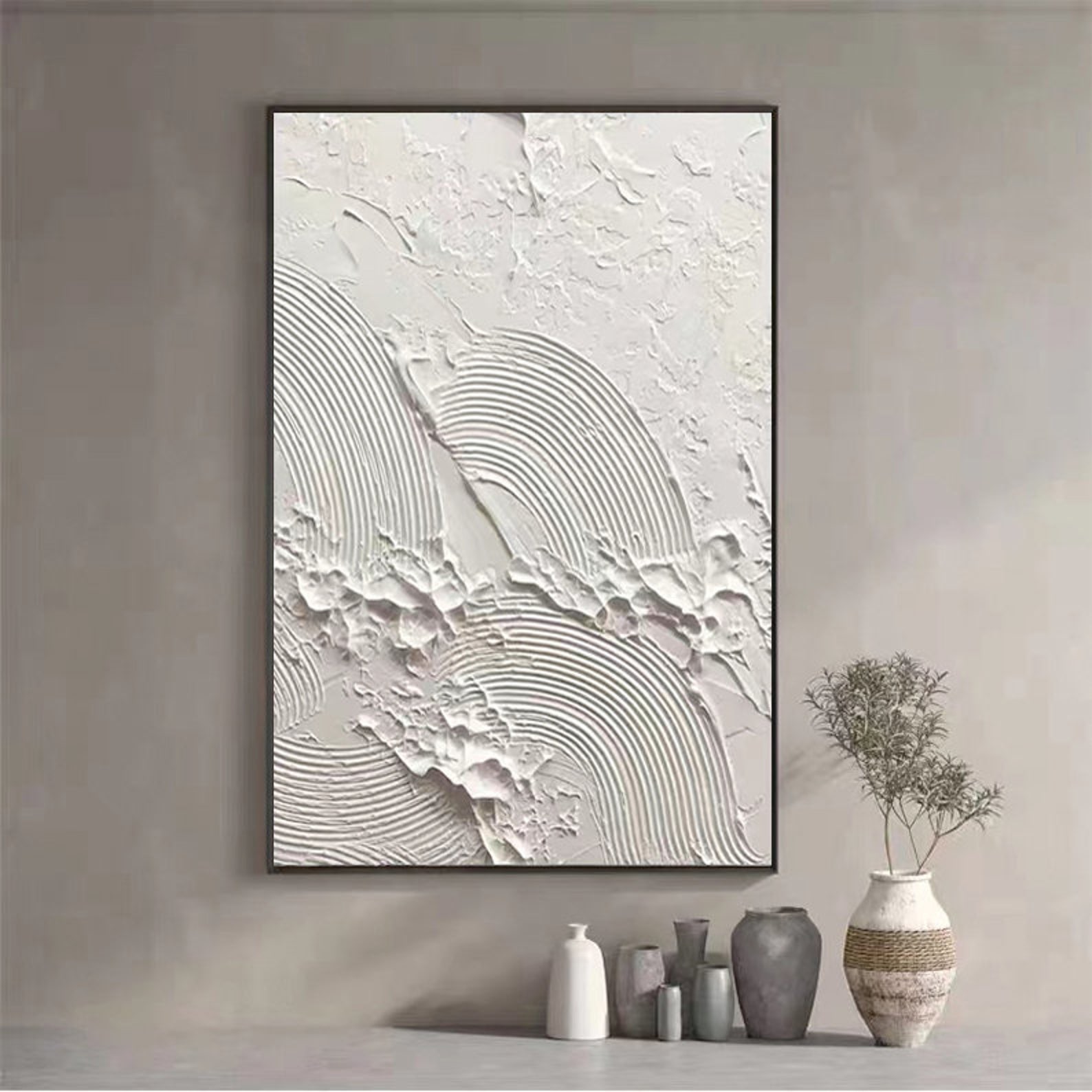 White Wave Abstract Painting White Wall Art White 3D Texture - Etsy