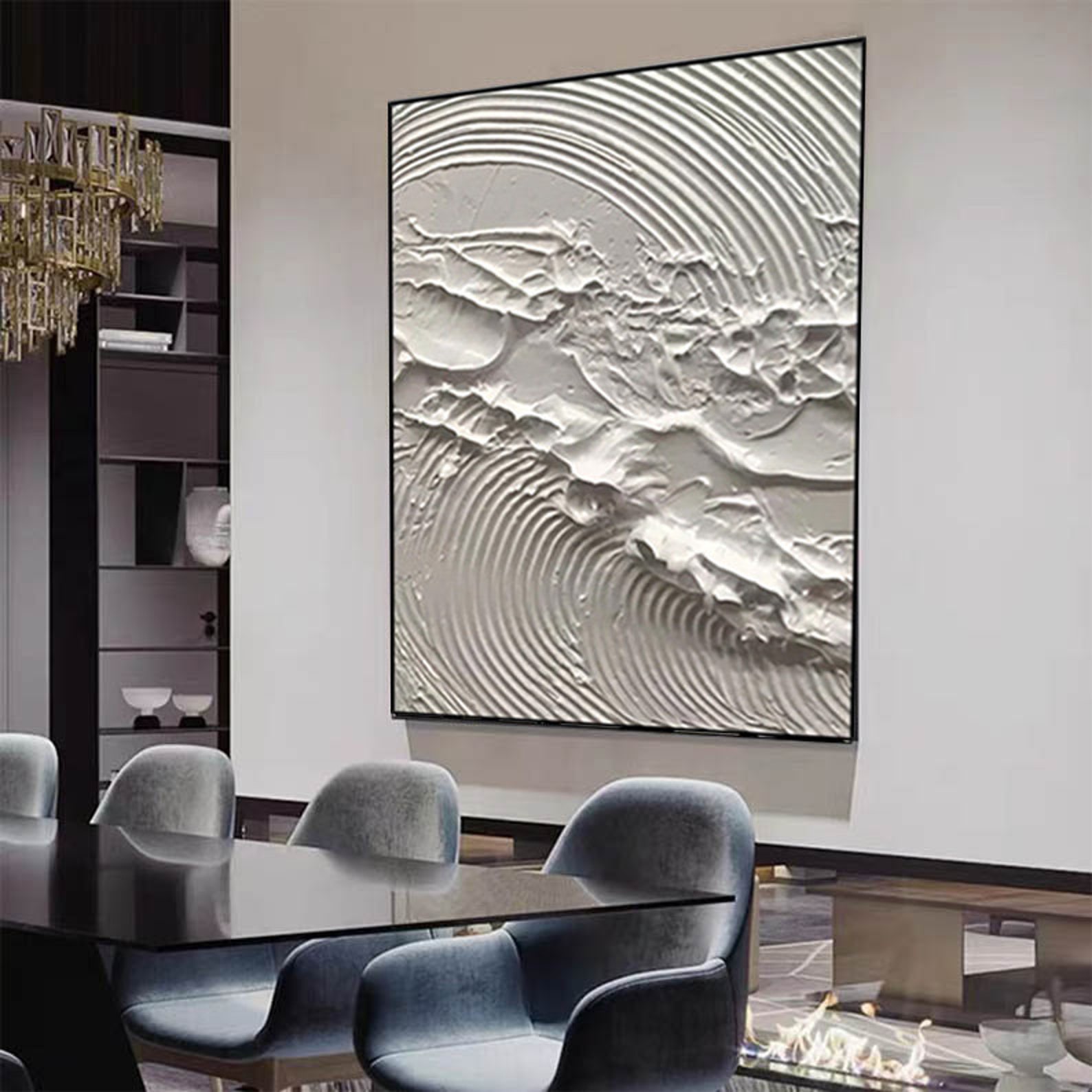 White Wave Abstract Painting White Wall Art White 3D Texture - Etsy