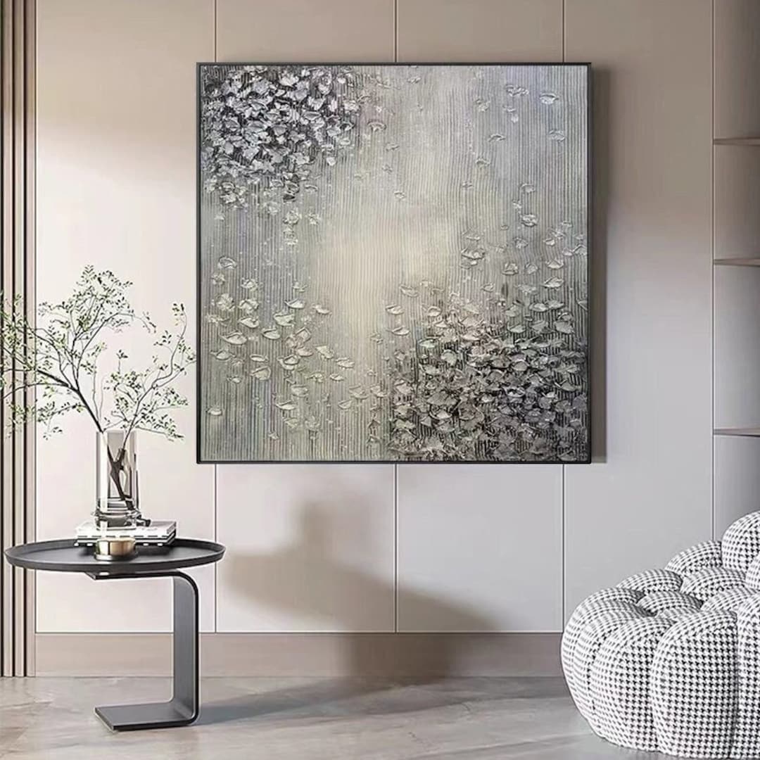 Blue Abstract Painting Blue Texture Painting Grey Abstract - Etsy