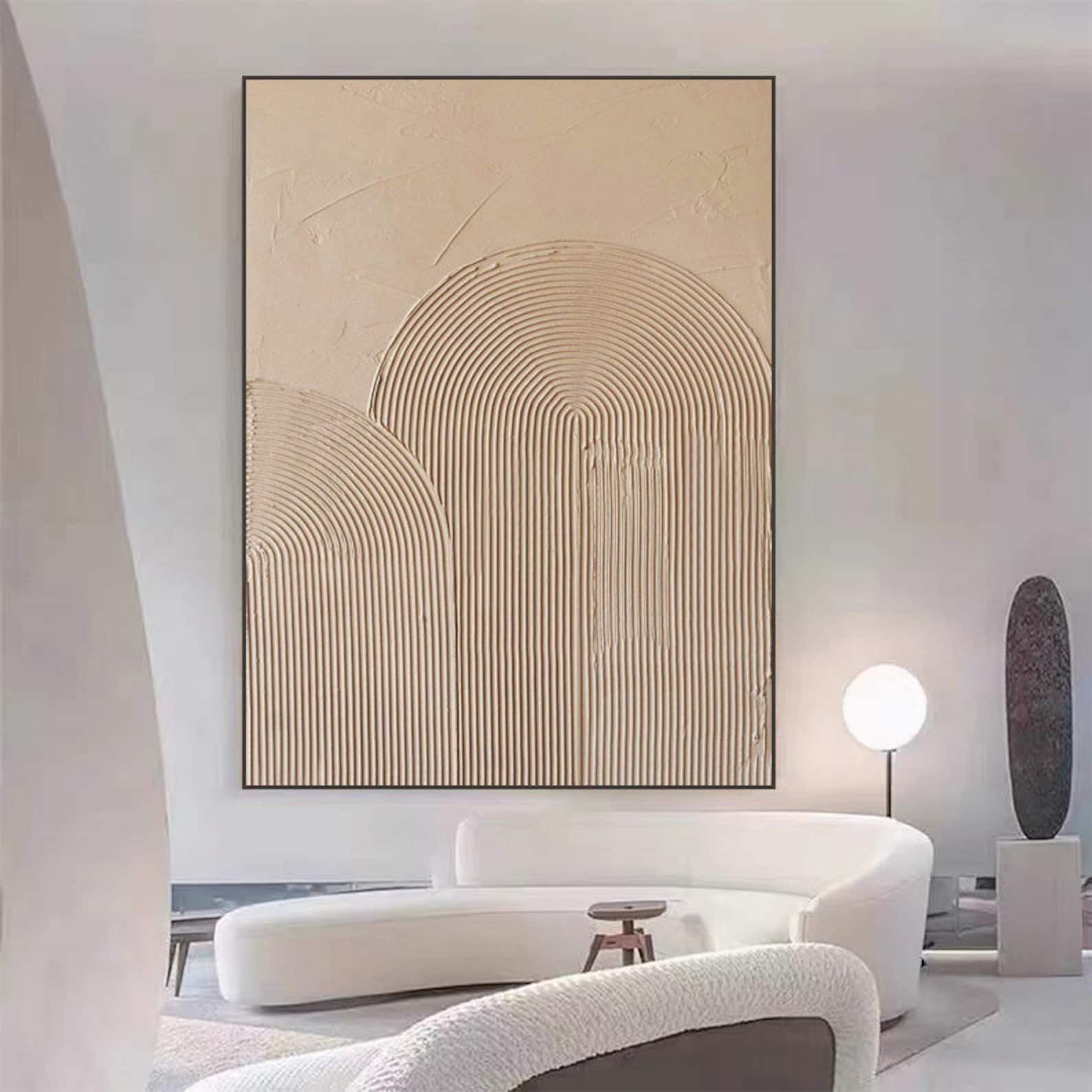Wabi-sabi Beige Wall Art Beige Arch Wall Art Beige Painting - Etsy