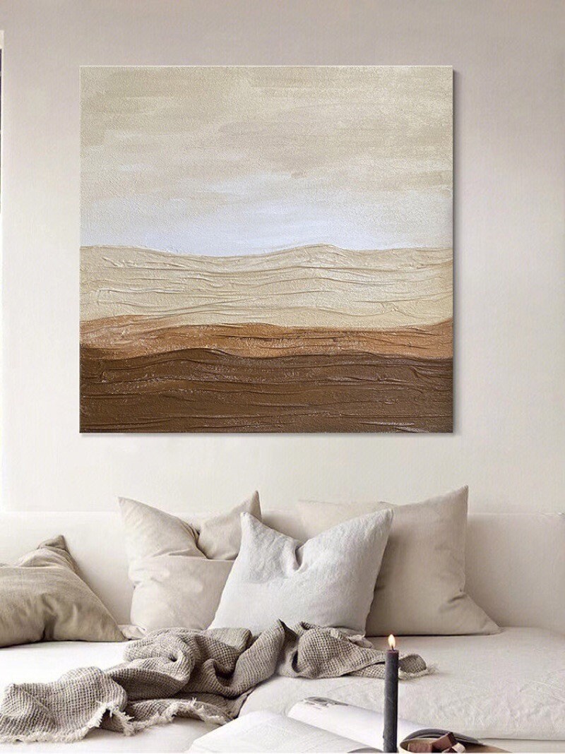 Beige and Brown Abstract Art Beige Abstract Painting Brown Textured ...