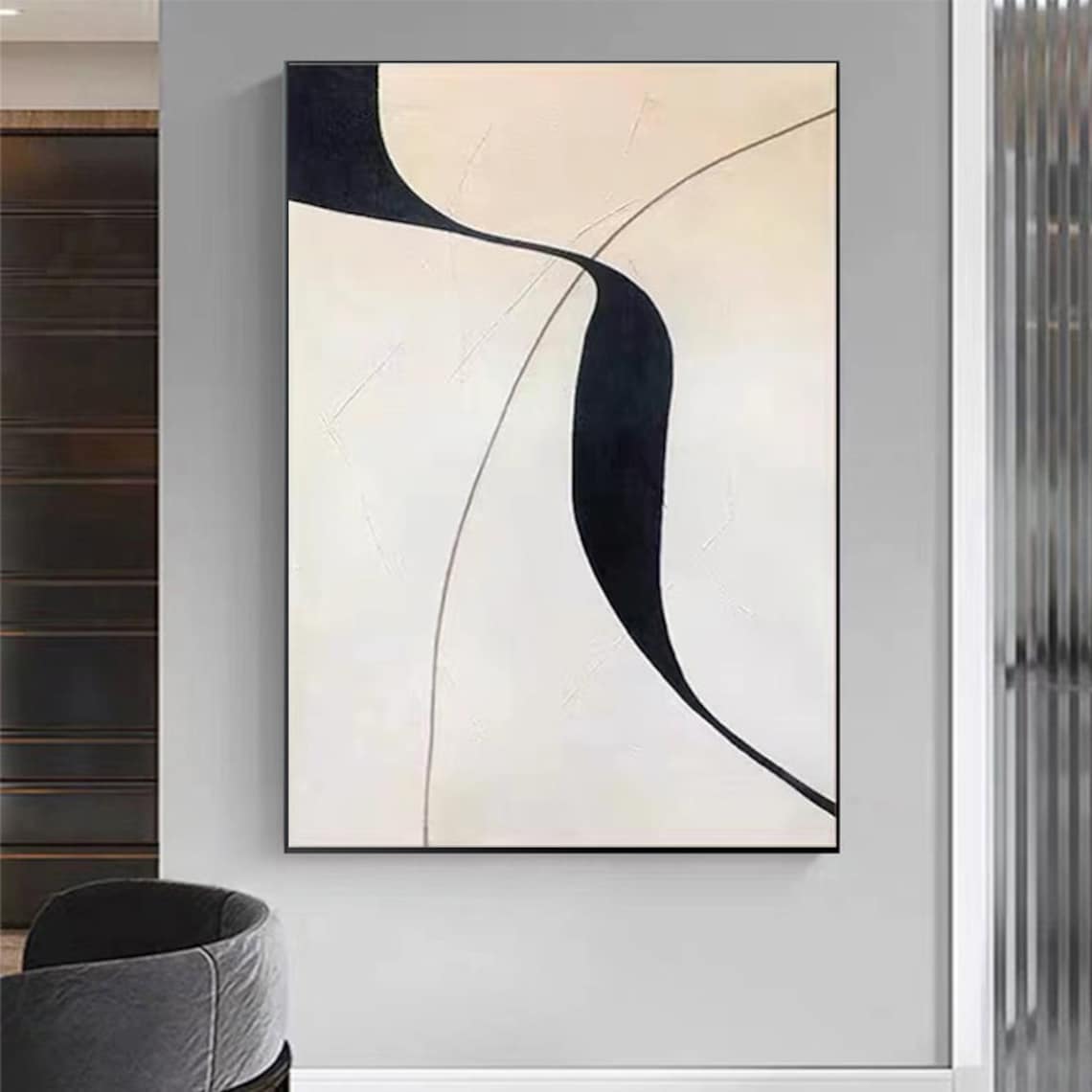 Black Wall Art Black and White Abstract Art Black Abstract Painting ...