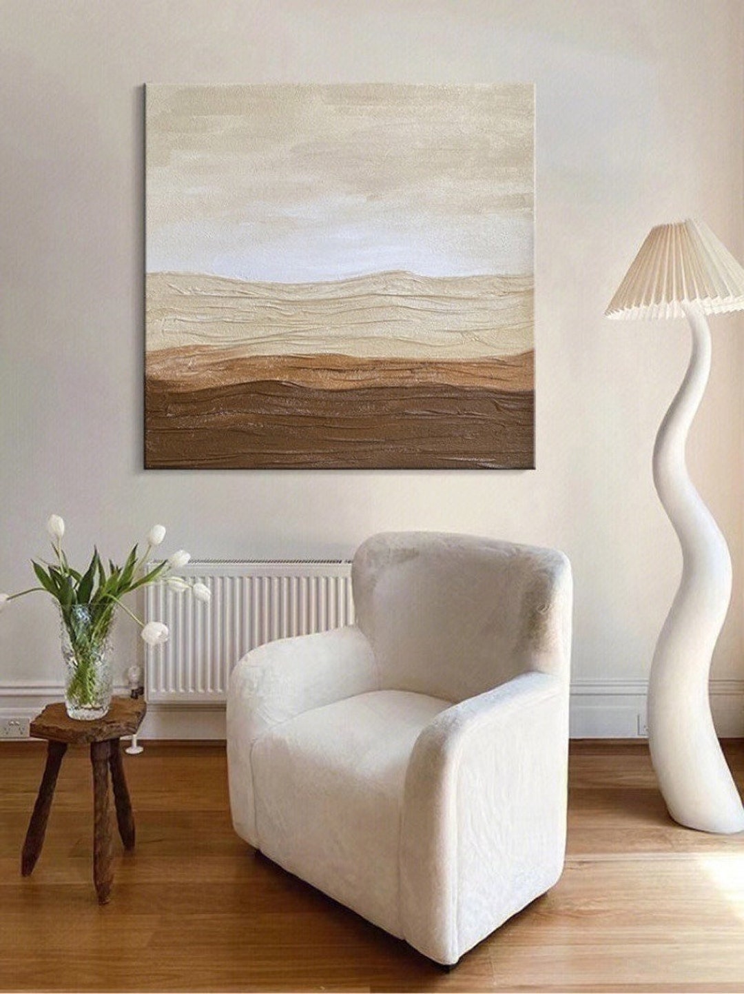 Beige and Brown Abstract Art Beige Abstract Painting Brown Textured ...