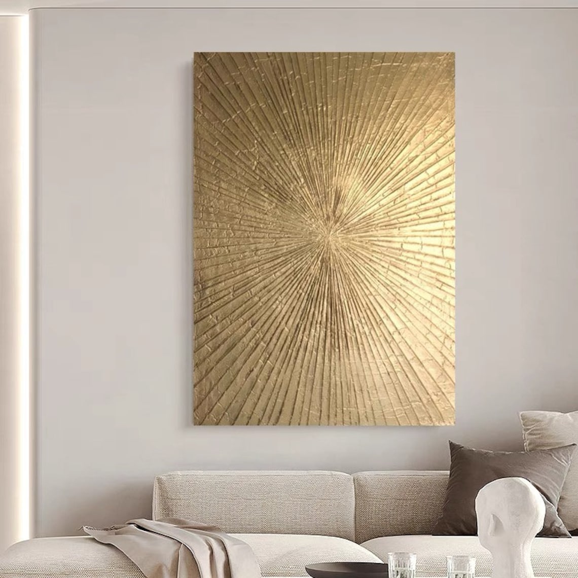 Gold 3D Textured Wall Art Gold Wall Art Gold Abstract Wall Art Gold ...