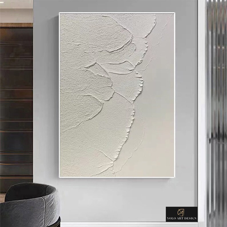 White Wave Abstract Painting White Wall Art White 3D Texture - Etsy