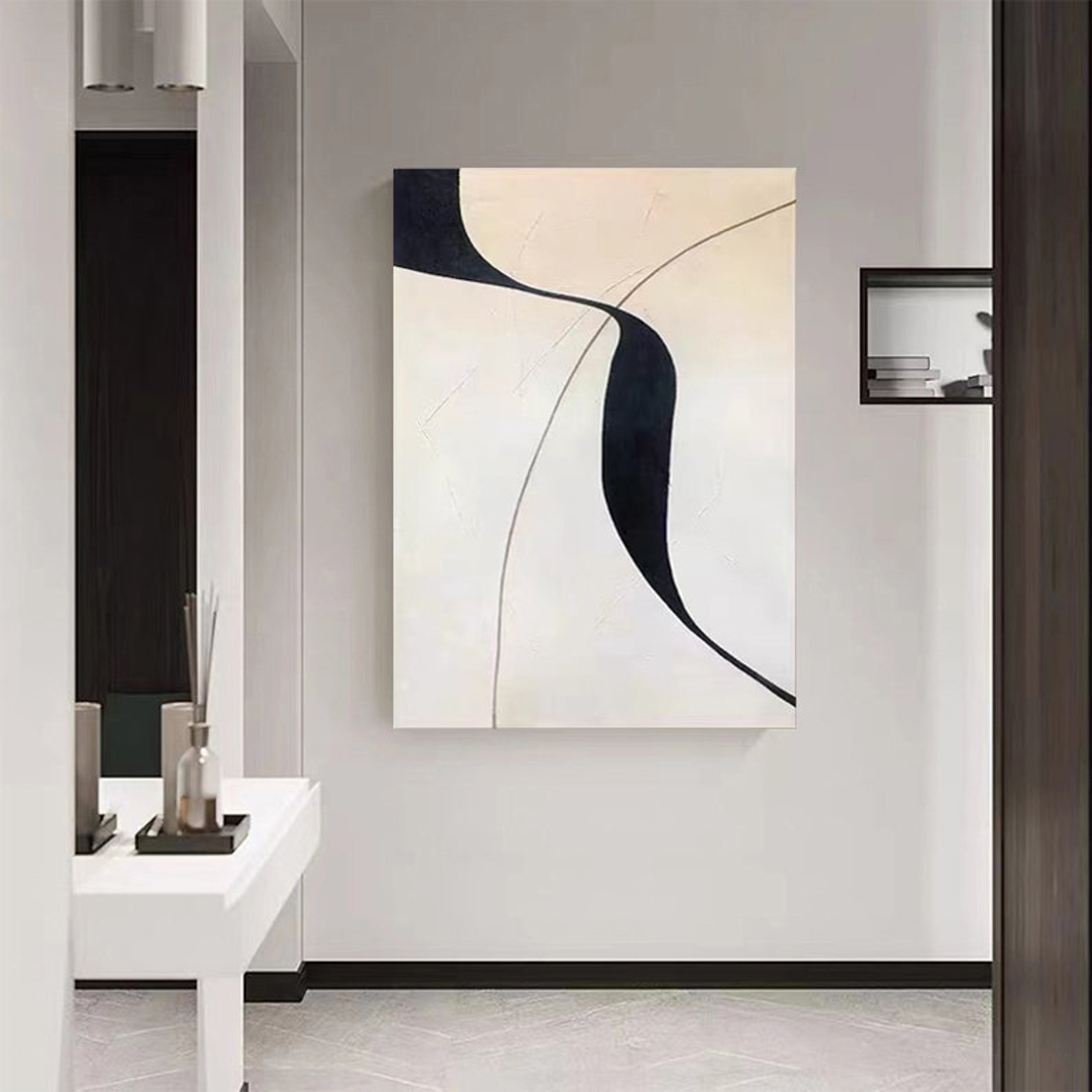 Black Wall Art Black and White Abstract Art Black Abstract Painting ...