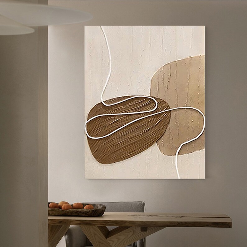 Brown Abstract Painting Beige Wabi Sabi Wall Art Beige Neutral - Etsy