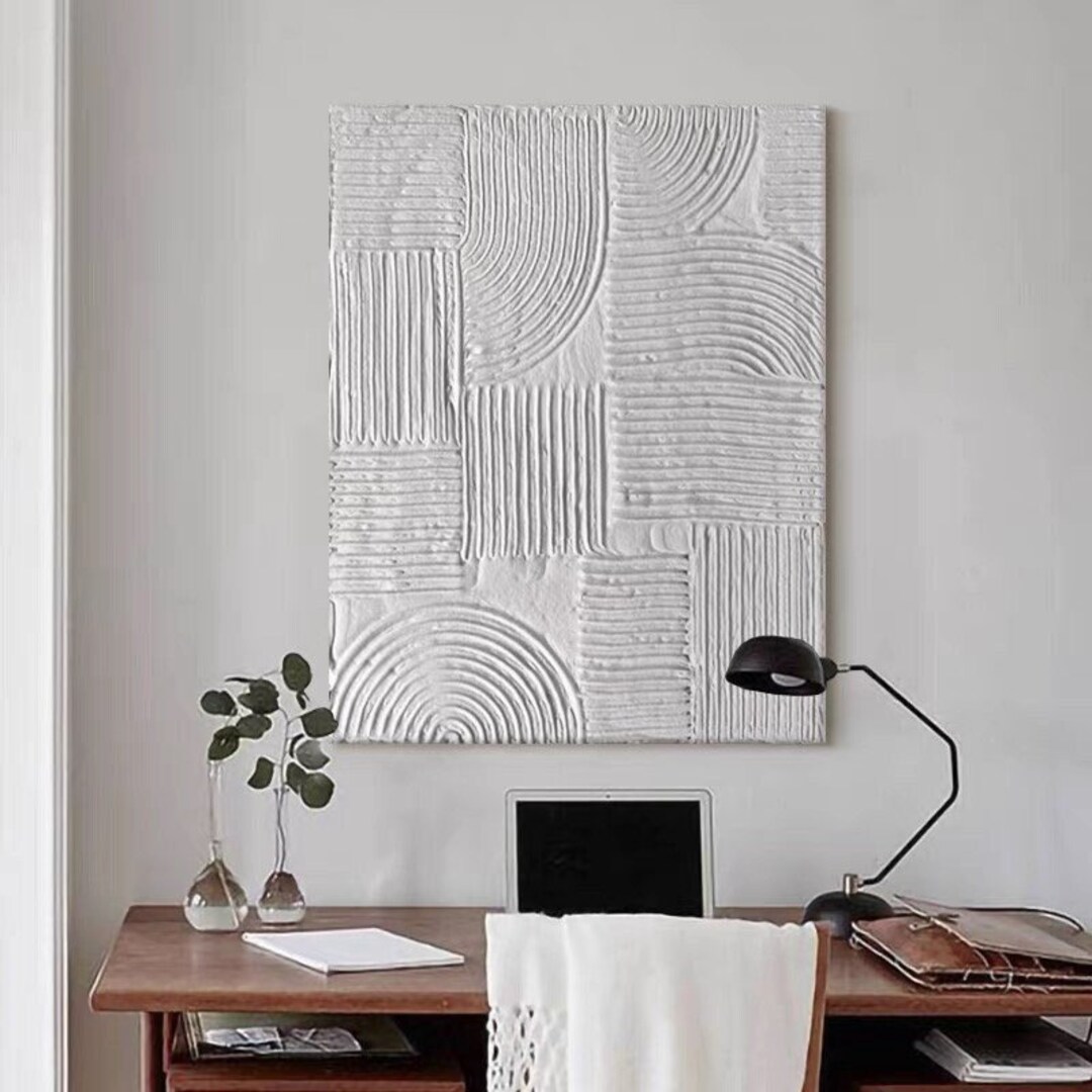 White Arch Wall Art Simple Painting White Wall Art White Texture Wall ...