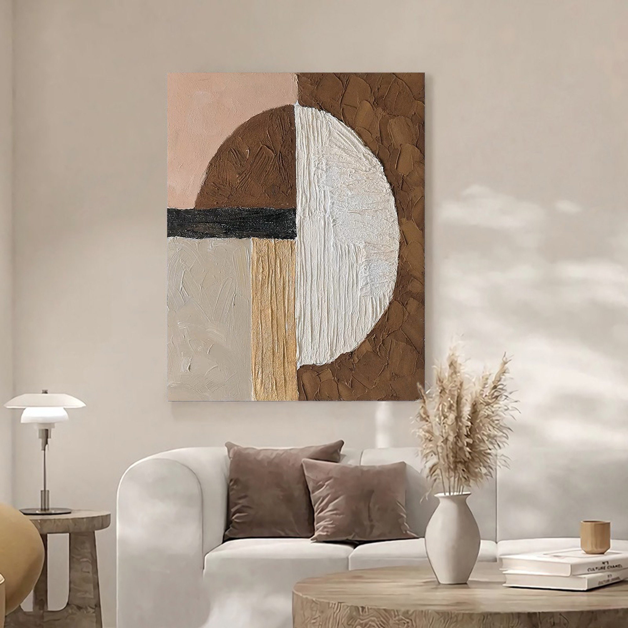 Brown White Wabi Sabi Wall Art Brown and Black Abstract - Etsy