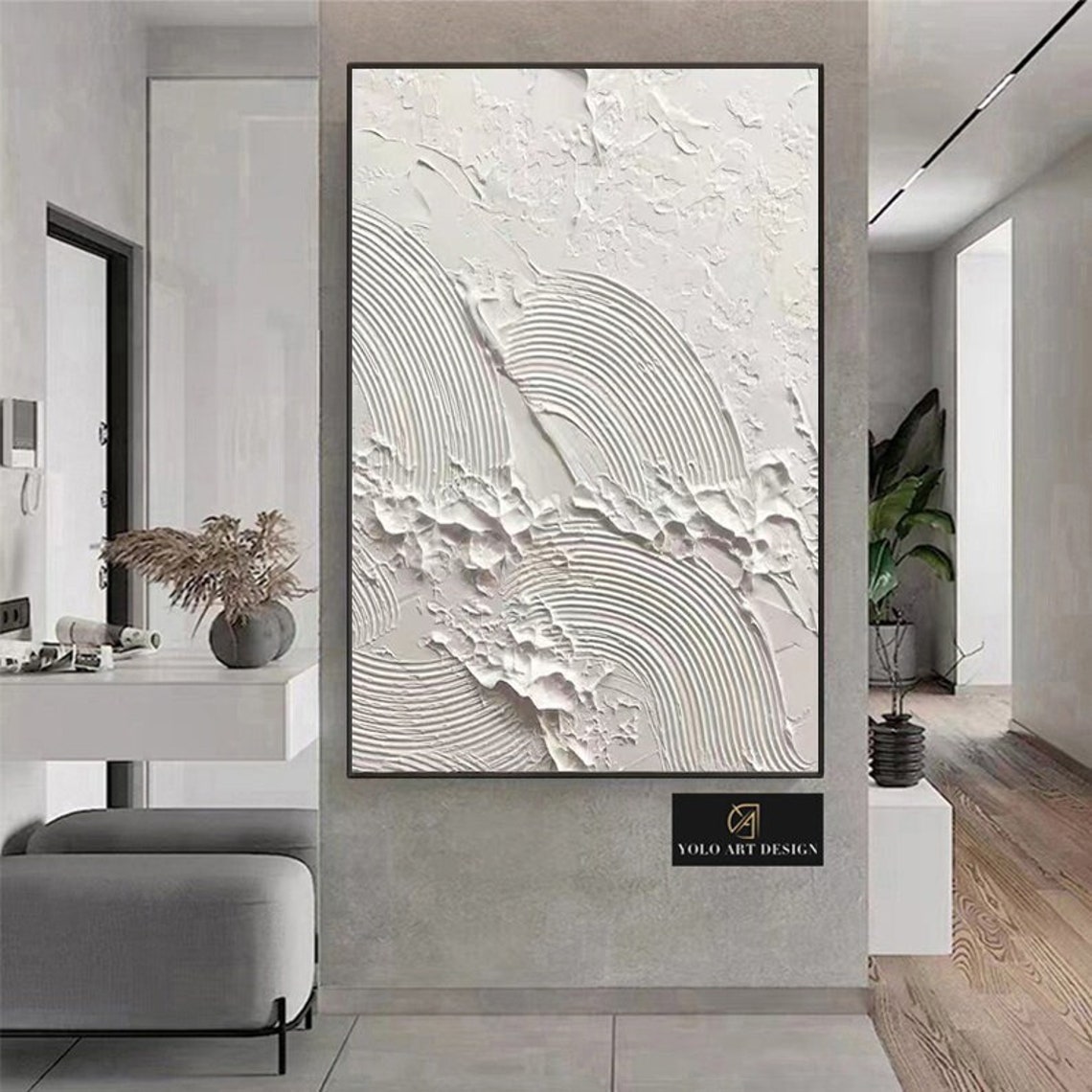 White Wave Abstract Painting White Wall Art White 3D Texture - Etsy
