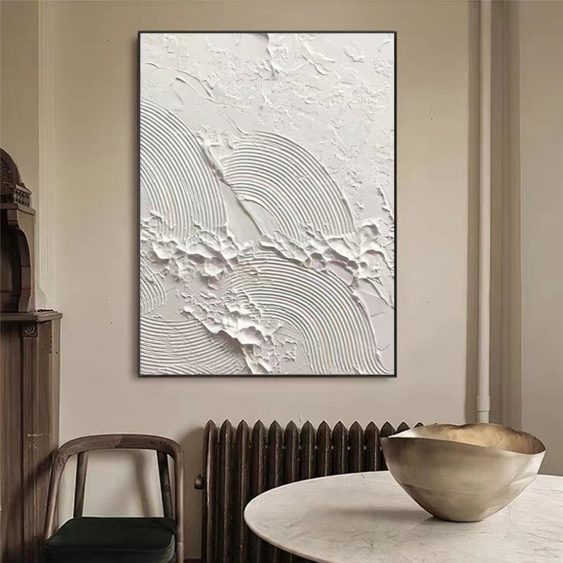 White Wave Abstract Painting White Wall Art White 3D Texture - Etsy