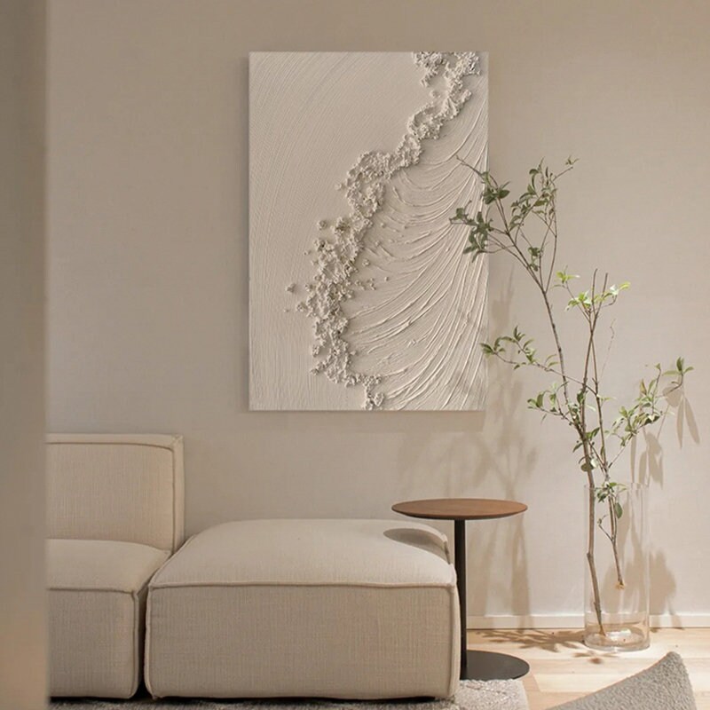 Beige Textured Wall Art Beige Minimalist Painting Neutral Plaster ...