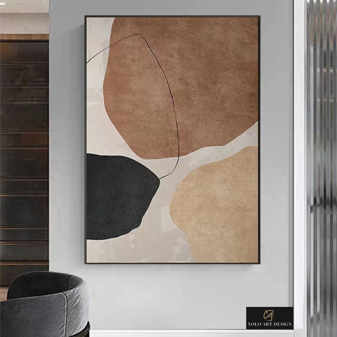Original Beige Abstract Painting Contemporary Paintings - Etsy