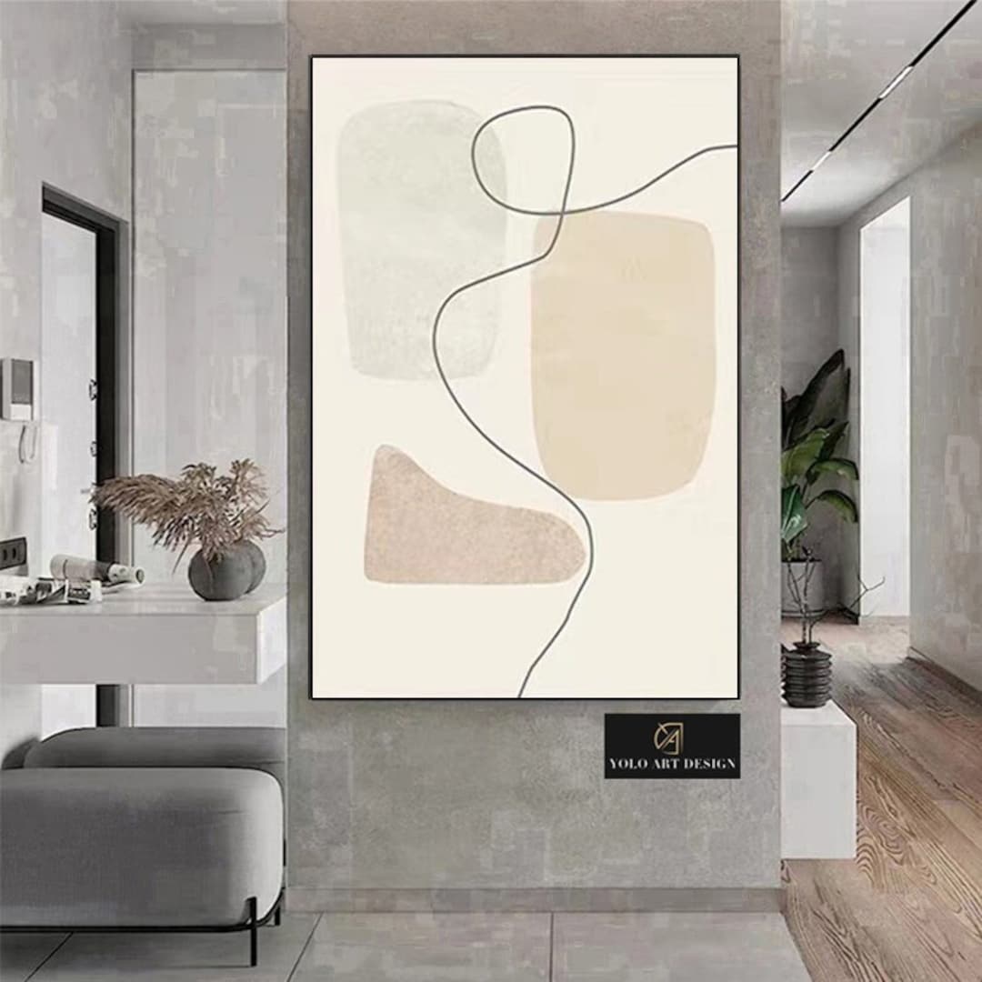 Beige and Brown Wall Art Wabi Sabi Beige Abstract Painting on - Etsy