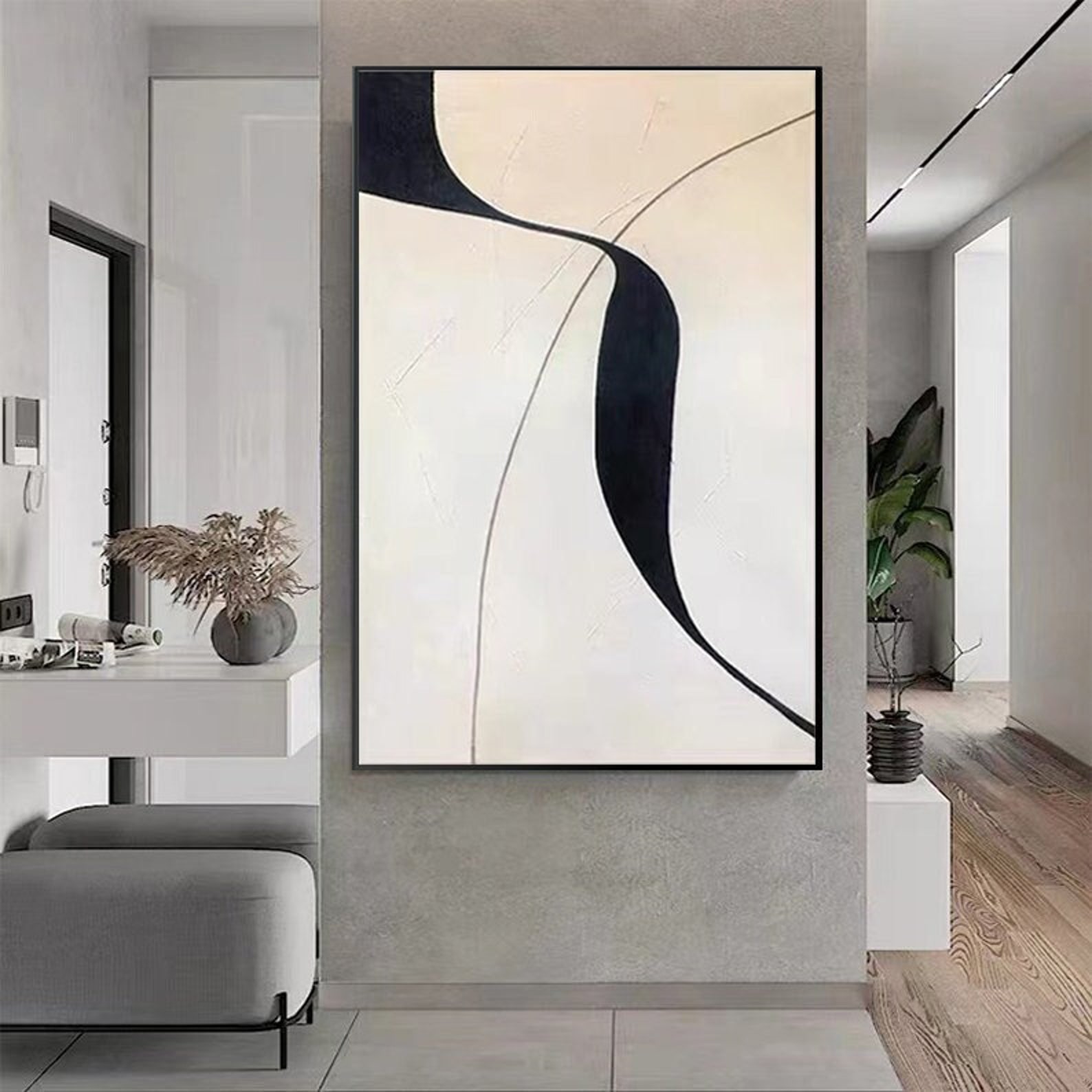 Black Wall Art Black and White Abstract Art Black Abstract Painting ...