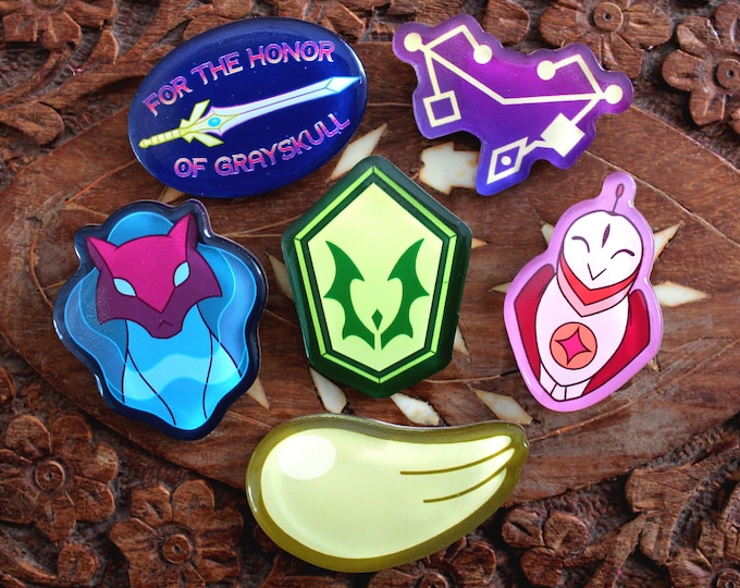 She-ra CLEAR* Acry Pins - Catradora, Melog, Glory, Sword, Horde Force ...