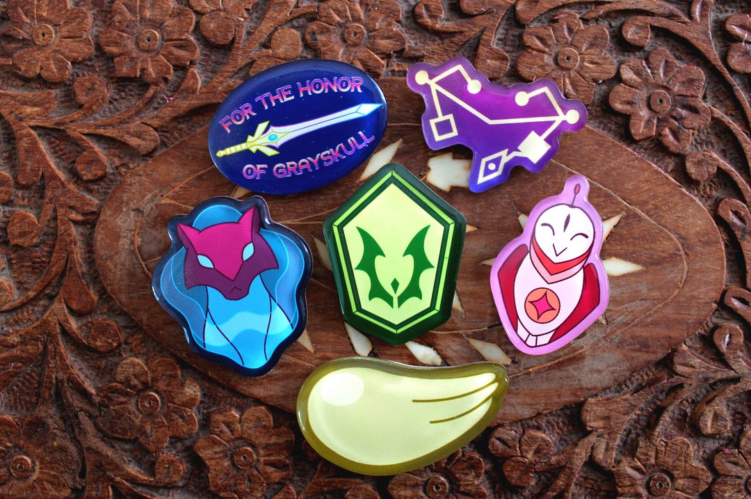 She-ra CLEAR Acry Pins Catradora, Melog, Glory, Sword, Horde Force ...
