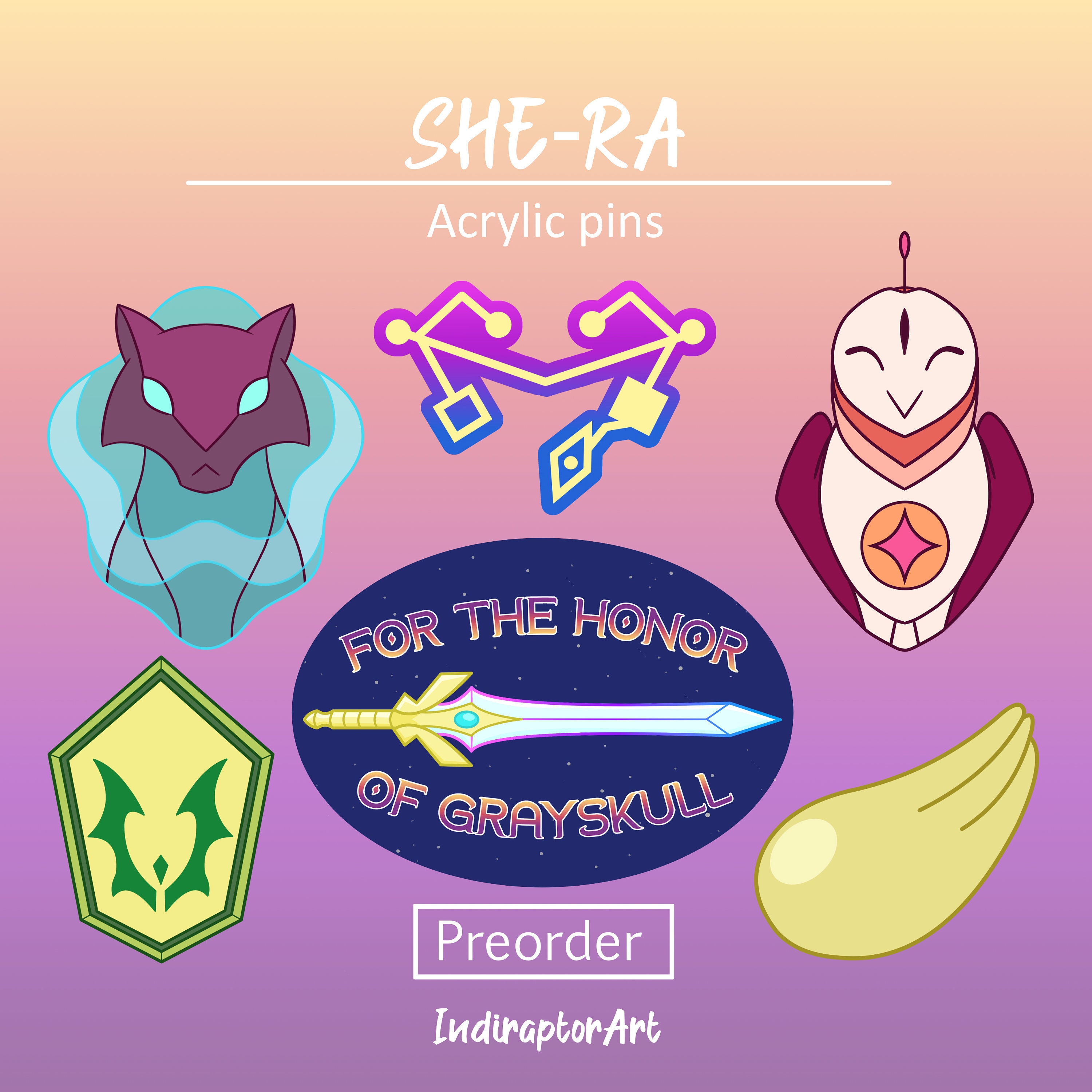 She-ra CLEAR Acry Pins Catradora Melog Glory Sword | Etsy