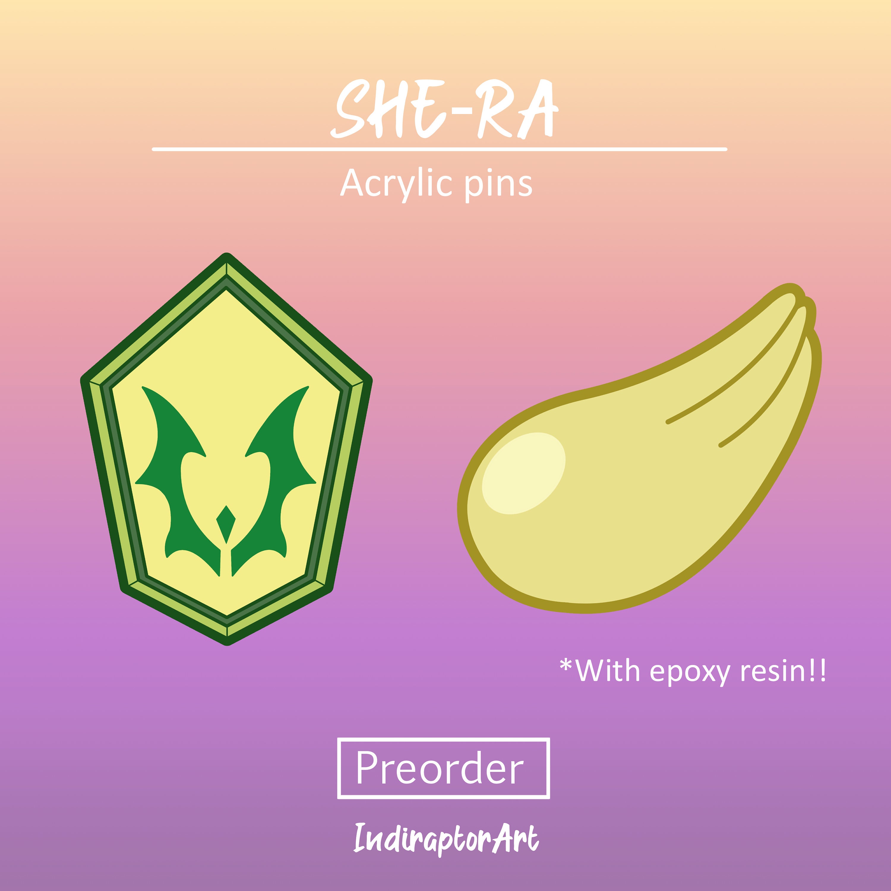 She-ra CLEAR Acry Pins Catradora Melog Glory Sword - Etsy