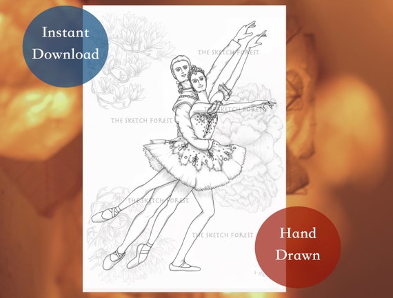 Printable Coloring Page L Ballet Illustration L Sugar Plum | Etsy