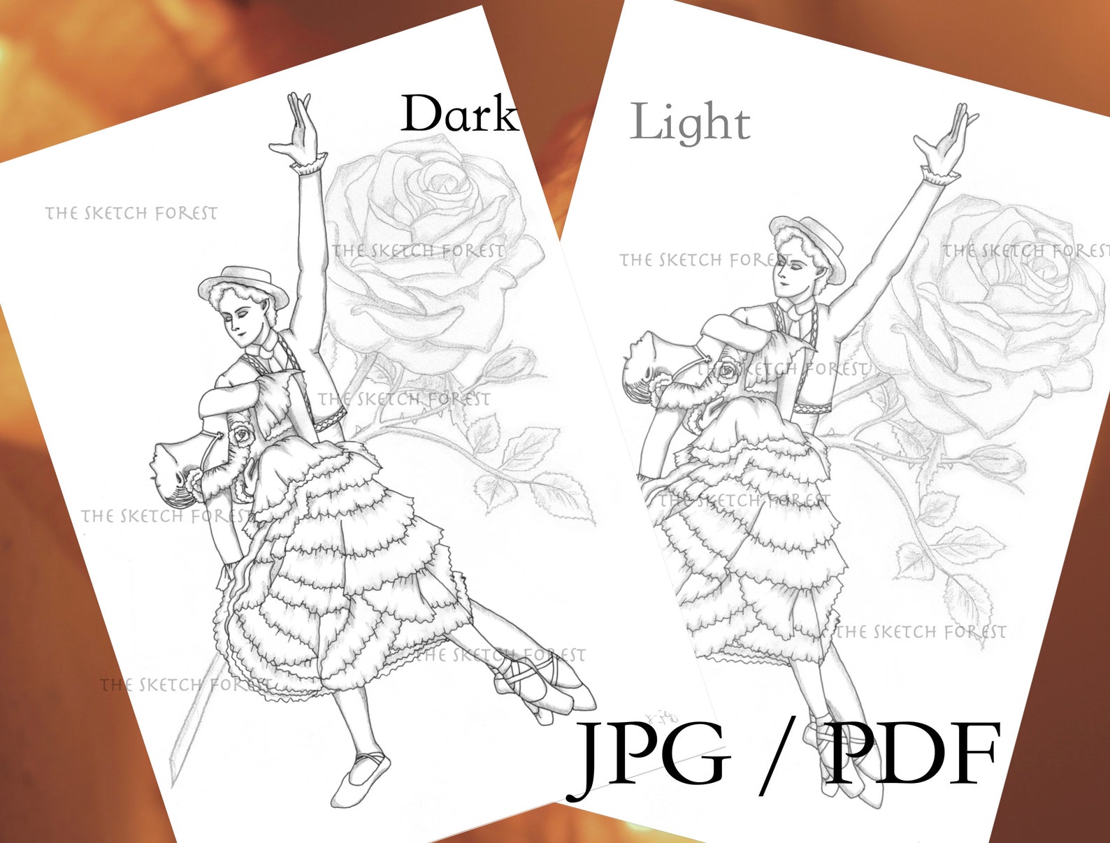 Printable Coloring Page I Ballet Illustration L Spanish Dance - Etsy