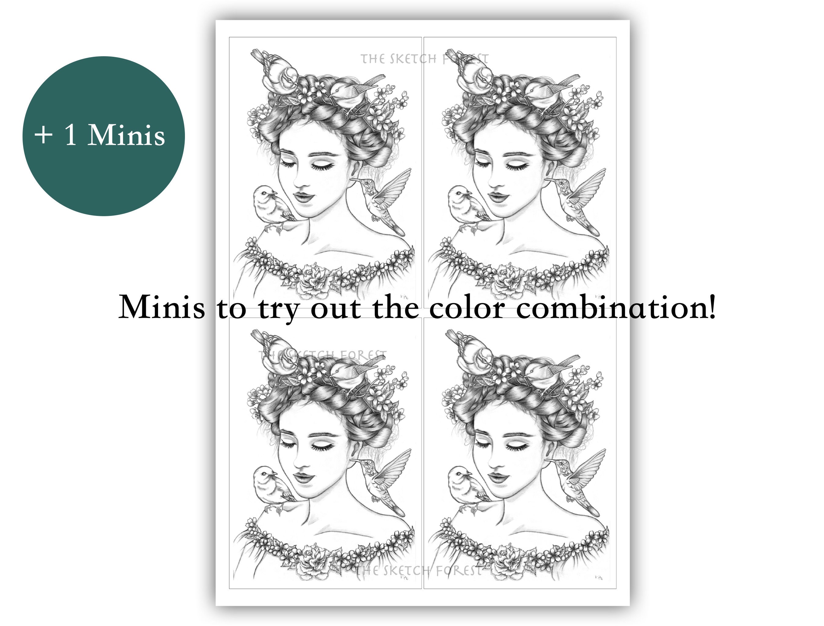 Printable Coloring Pages for Adults L the Spring Bride Elise - Etsy