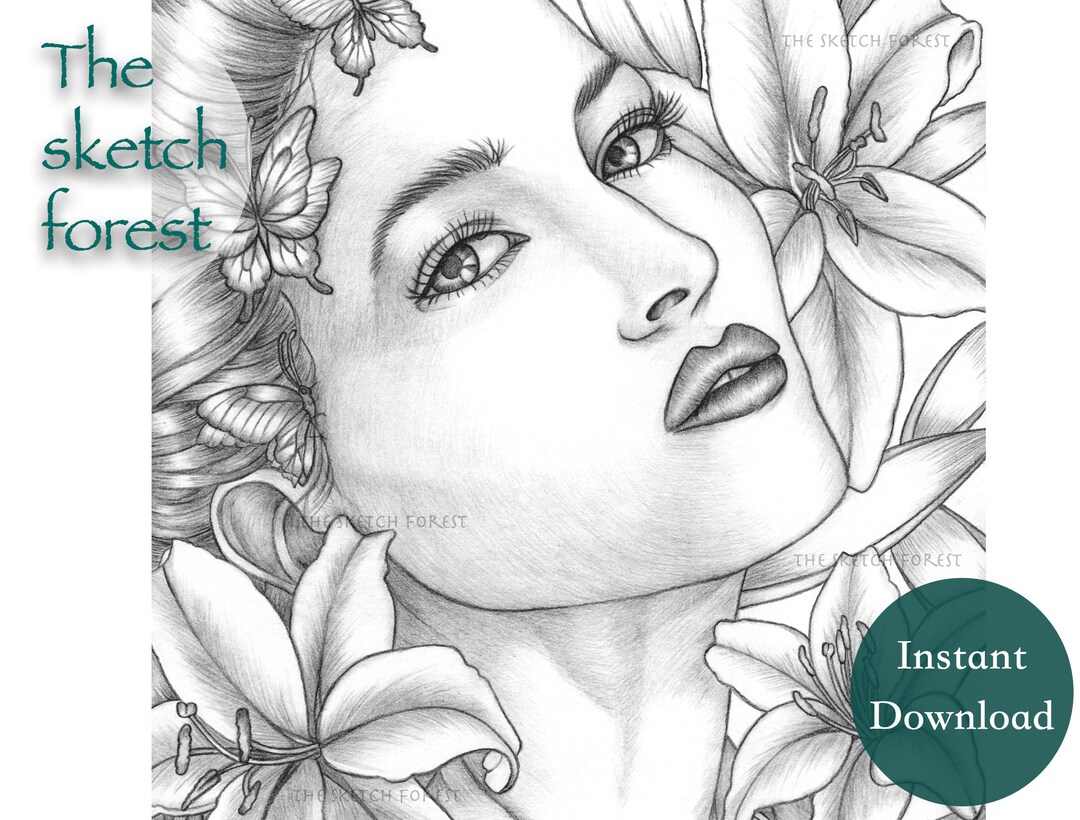 Printable Coloring Pages for Adults L Lily and Cassandra - Etsy