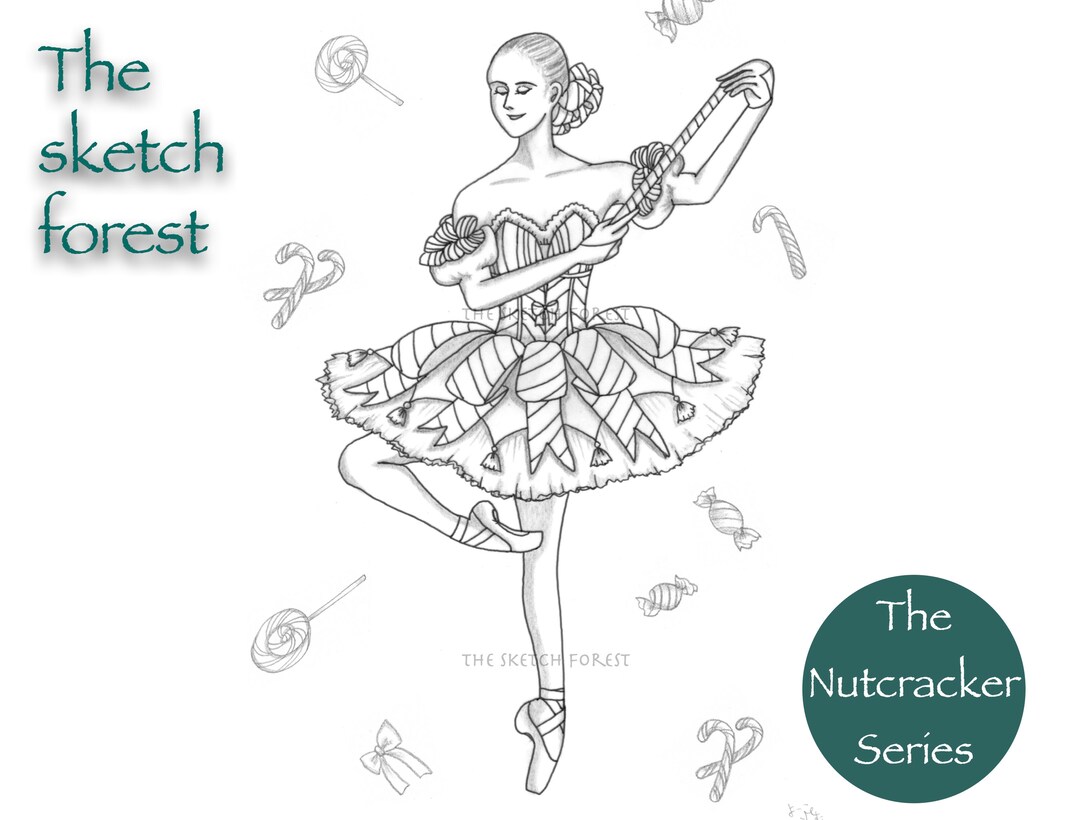 Printable Coloring Page L Ballet Illustration L Dance of Mirliton the ...