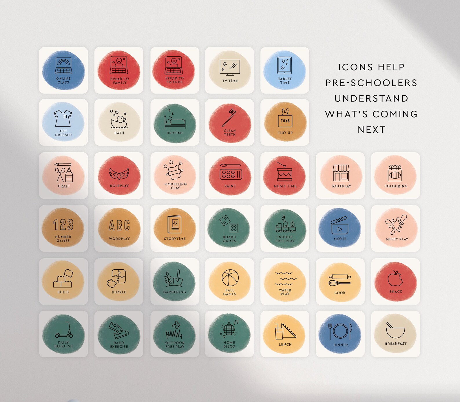 Visual Schedule Wall Planner With Clock for Kids DIY - Etsy UK