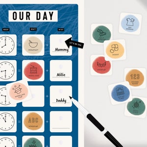 Visual Schedule Wall Planner With Clock for Kids DIY - Etsy UK