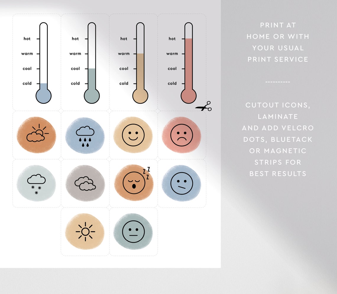 Daily Observations Chart for Kids With DIY Stickers in Dusty - Etsy