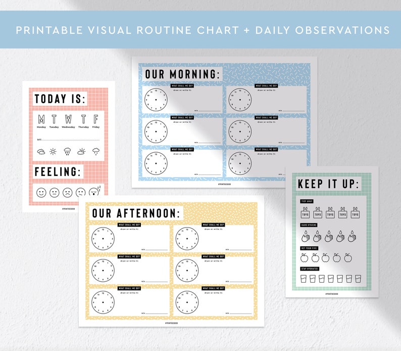 Visual Schedule Wall Planner With Clock and Daily Observations - Etsy ...