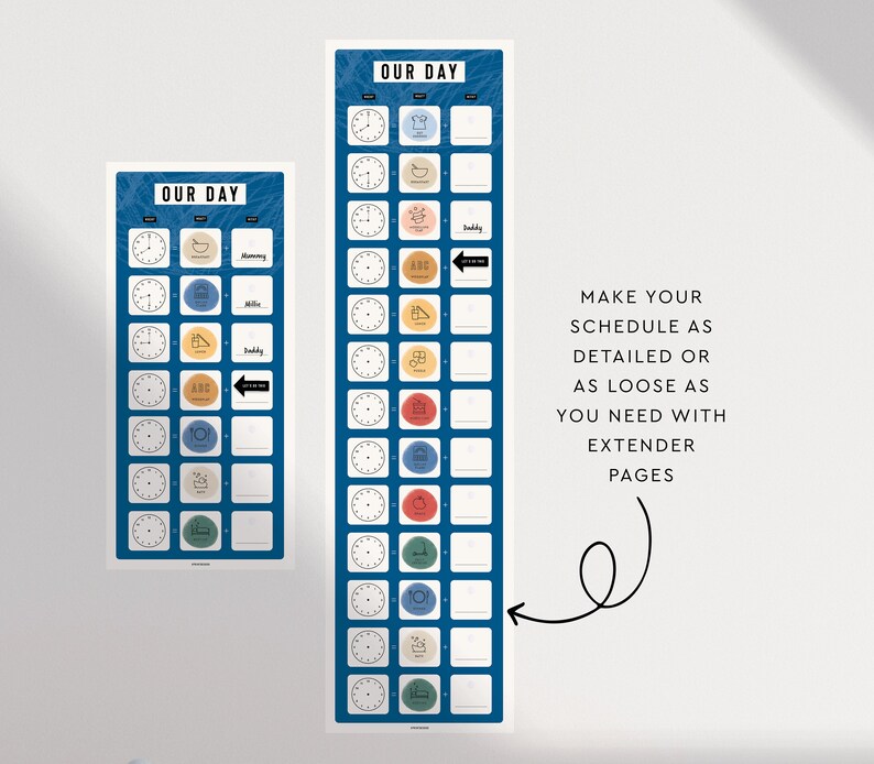 Visual Schedule Wall Planner With Clock for Kids DIY - Etsy UK