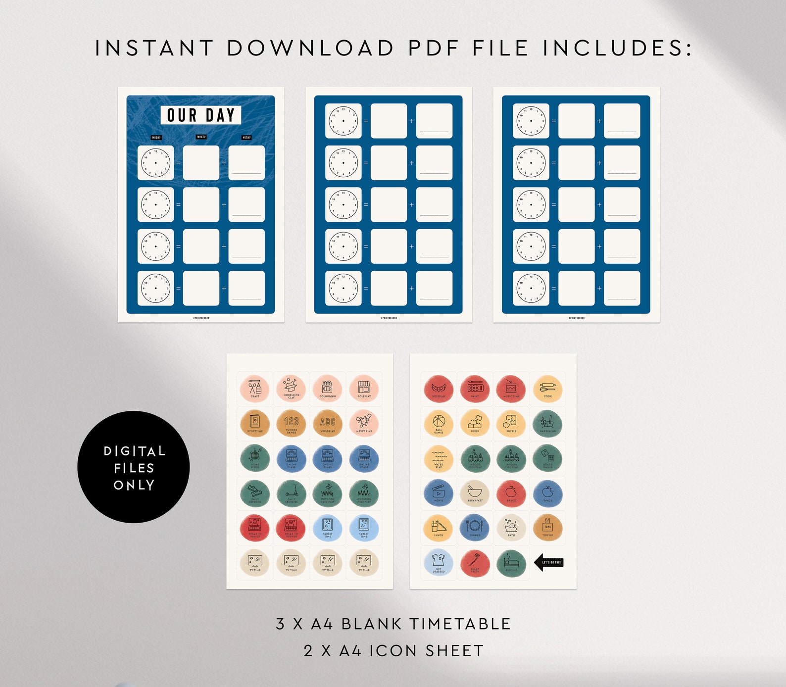Visual Schedule Wall Planner With Clock for Kids DIY - Etsy UK