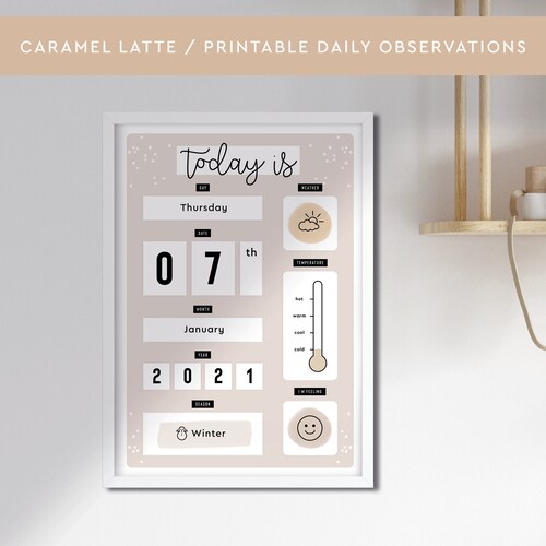 Daily Observations Chart for Kids With DIY Stickers in Dusty | Etsy