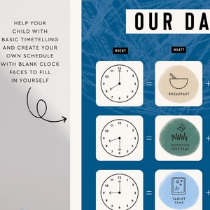 Visual Schedule Wall Planner With Clock for Kids DIY - Etsy UK