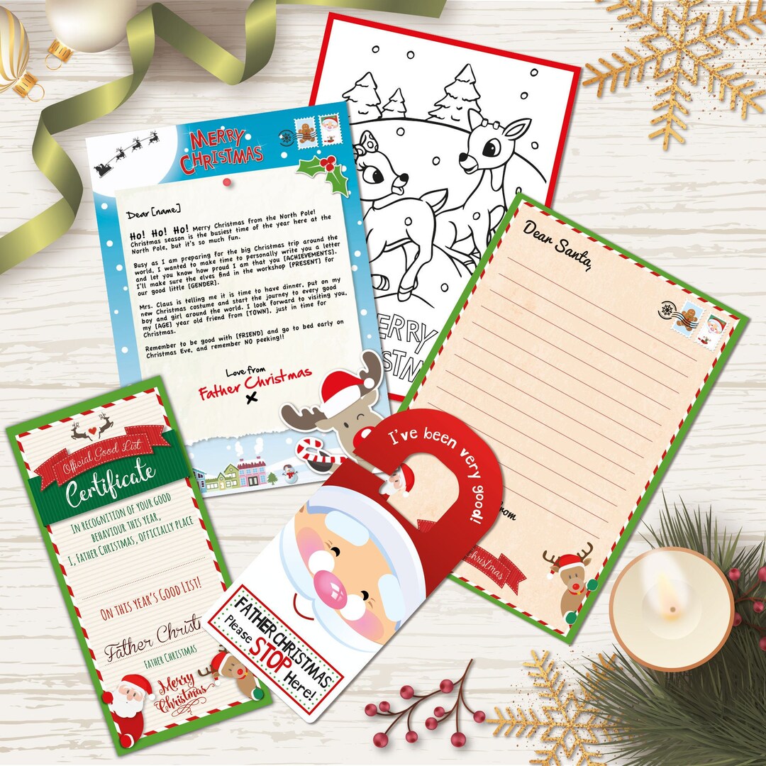 Digital Downloadable Christmas Pack, Letter to Santa, Letter From Santa ...