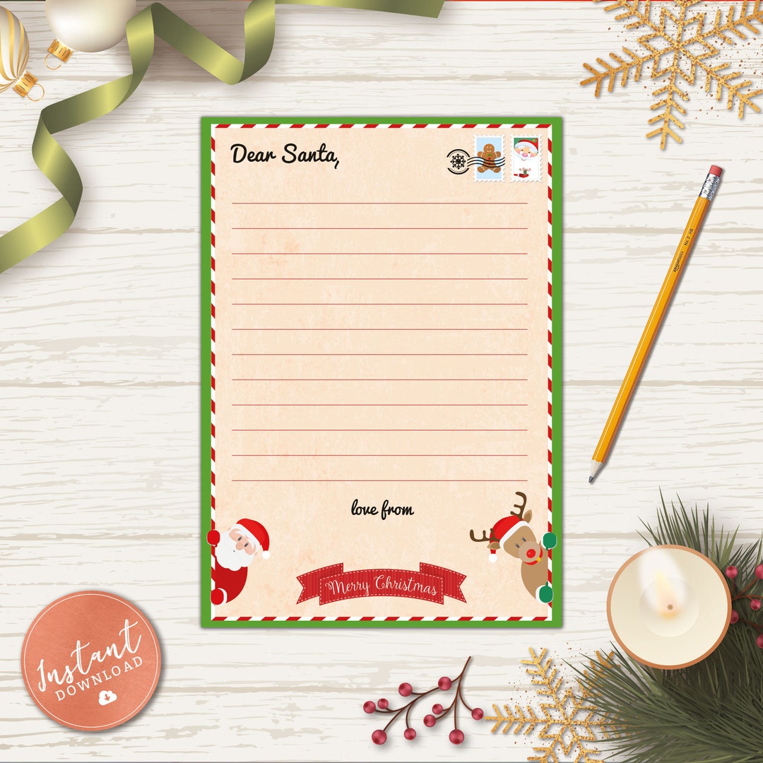 Letter to Santa (instant & Printable) - Etsy