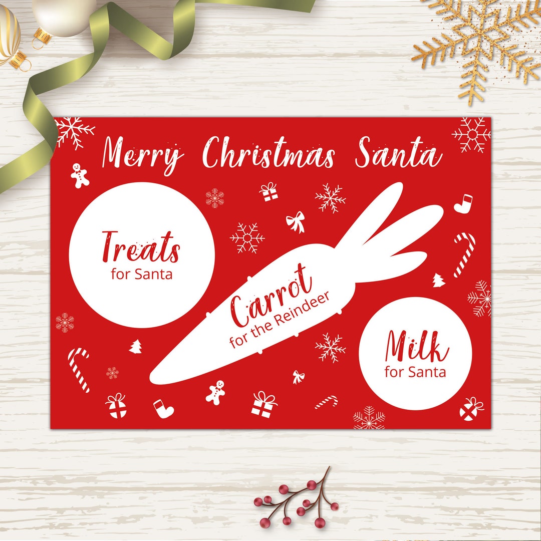 Santa Snack Placemat - Christmas Eve - Snack Plate (instant Printable ...