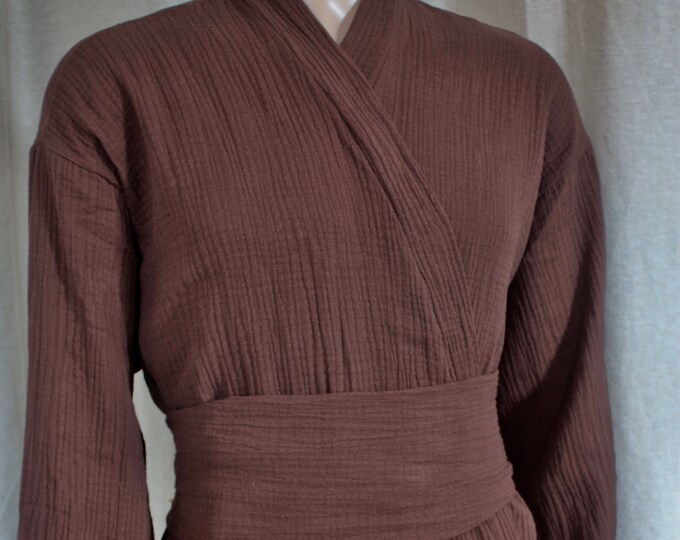 Jedi Under Tunic in Natural Crinkle Gauze or Waffle Cotton Fabric ...
