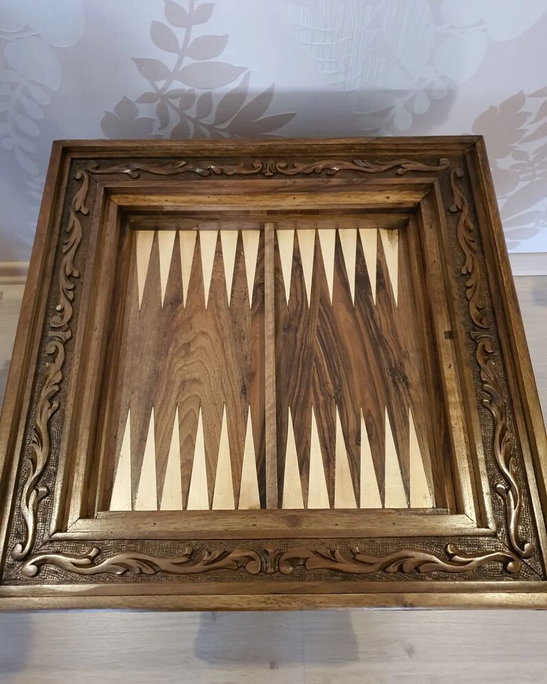 Walnut Carved Three-function Coffee Table,hand Carved Decorative Game ...