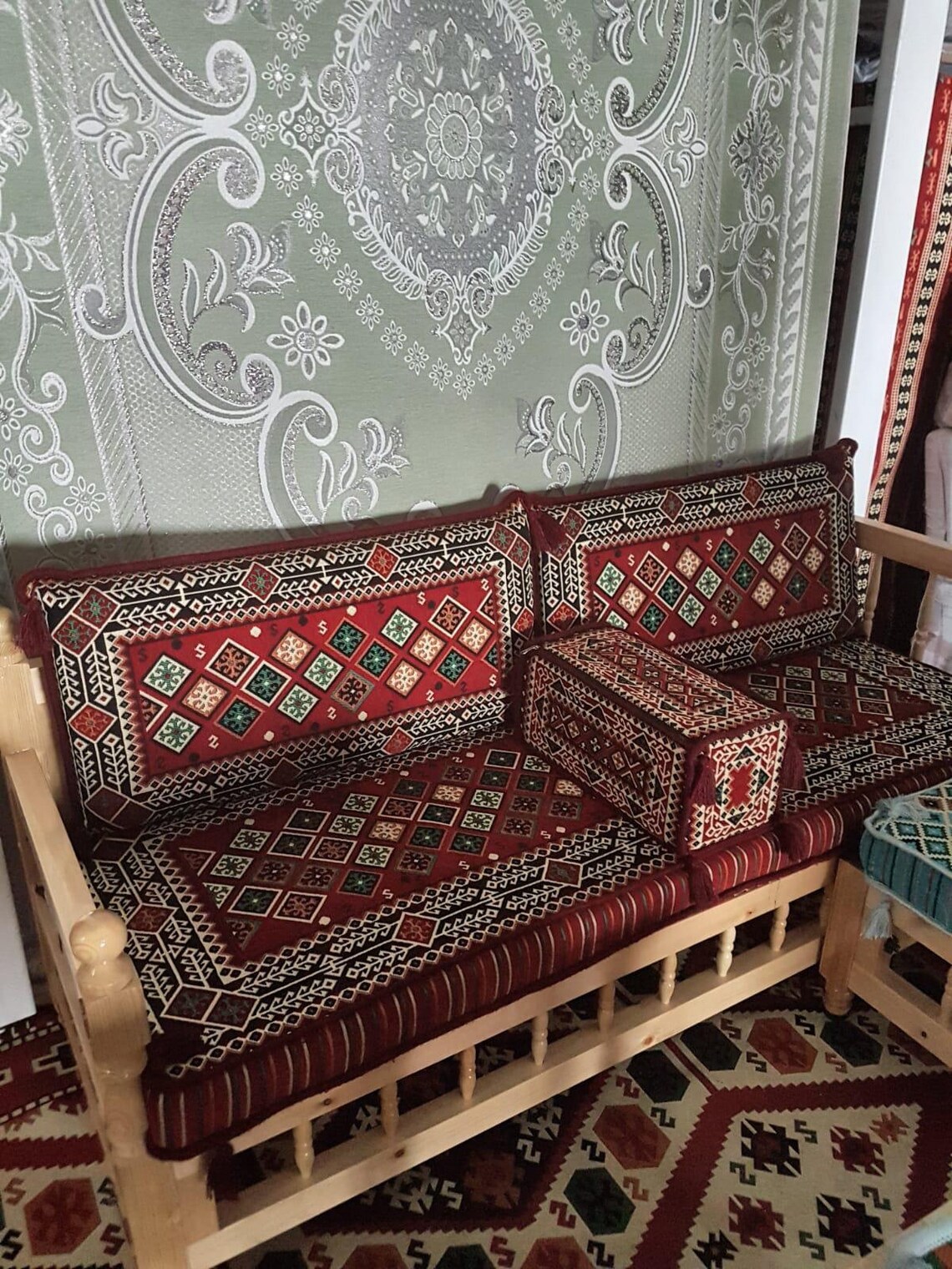 Oriental wooden seating setarabic majlis outdoor indoor or | Etsy