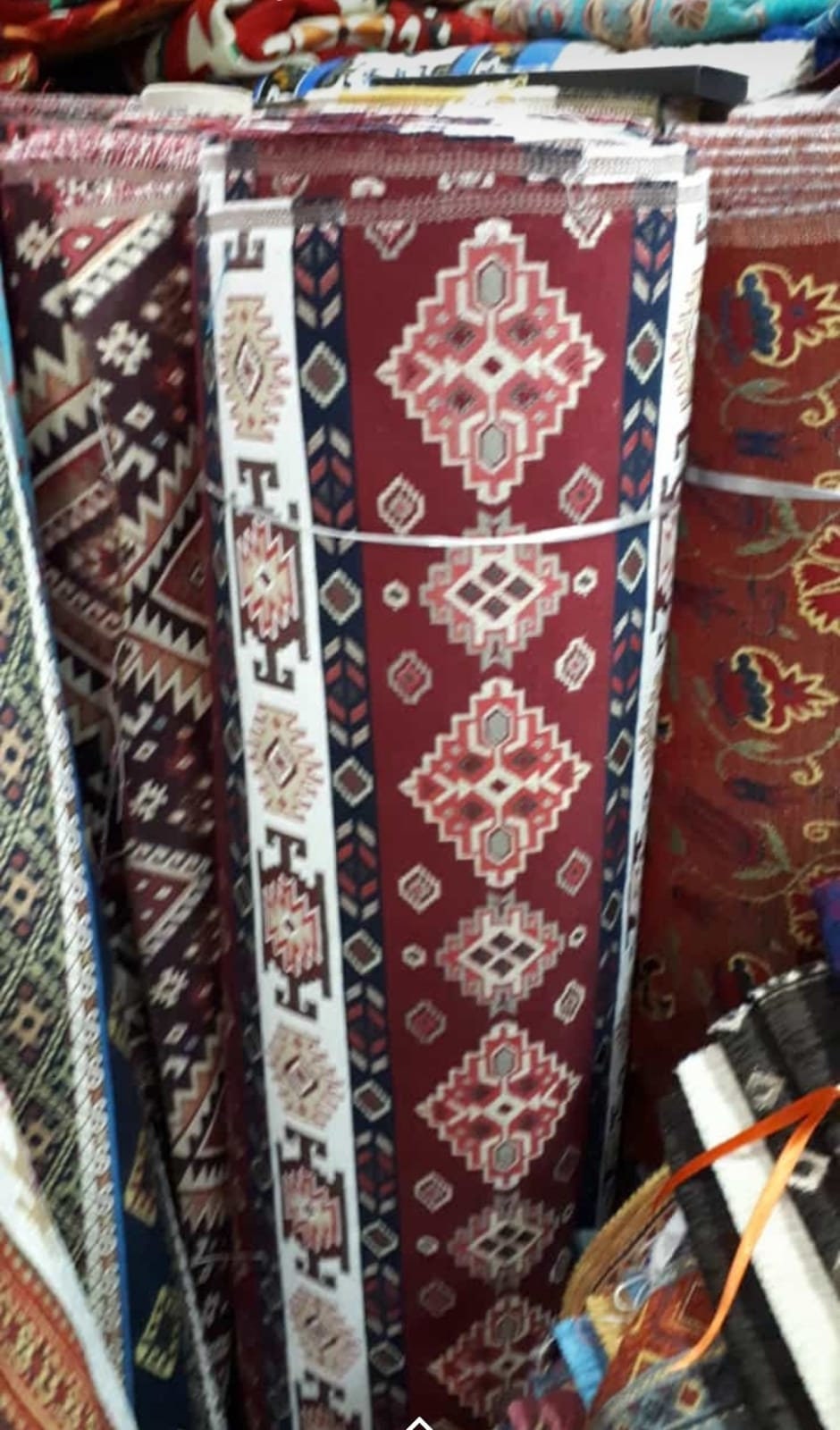 Authentic Red Ethnic Patterned Roll Fabric,upholstery,home Decoration ...