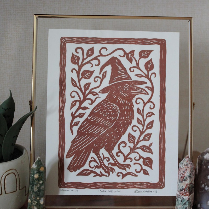 Crow Linocuts - Etsy