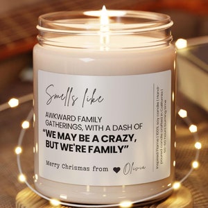 Personalized Funny Awkward Family Soy Candle, Sarcastic Christmas Decor ...
