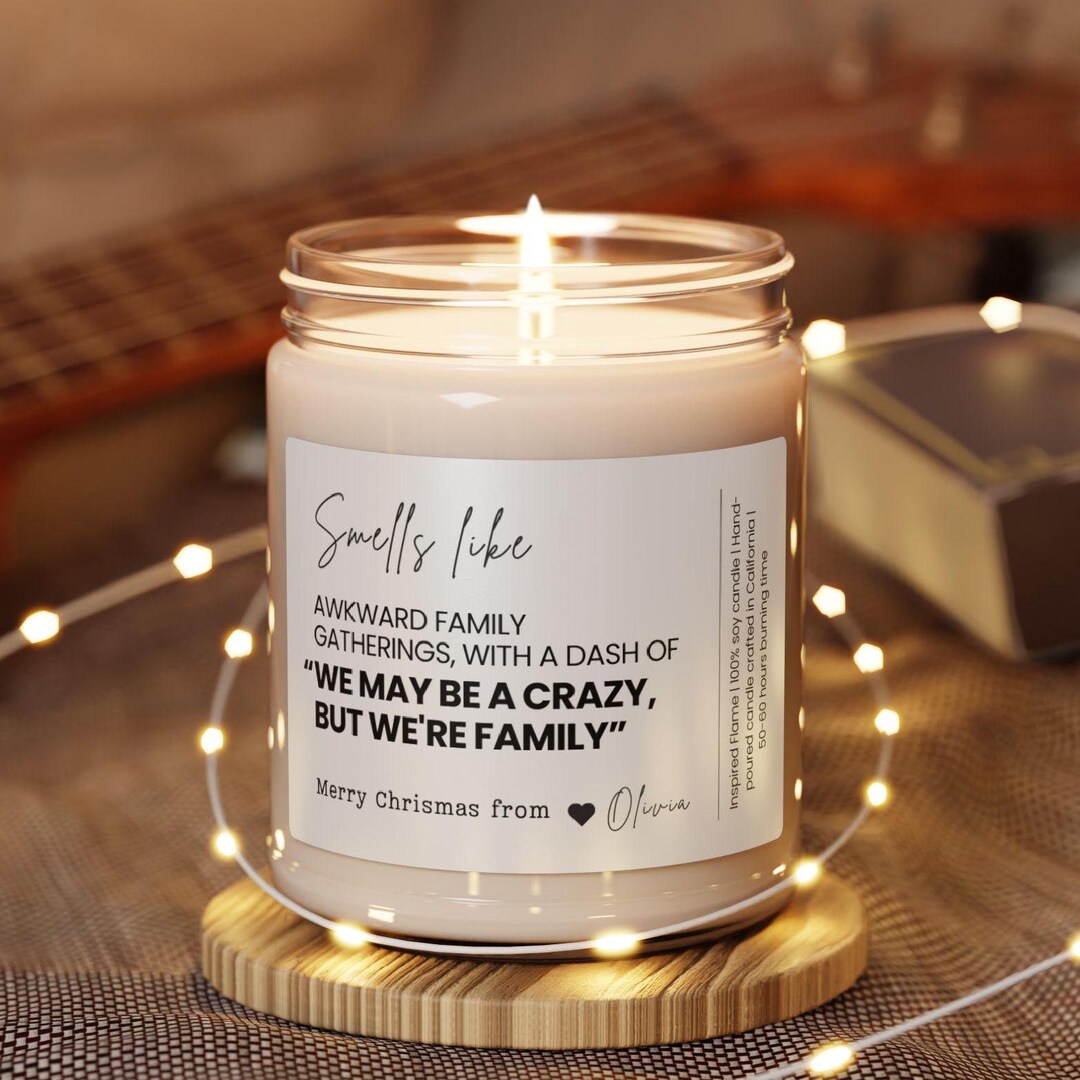 Personalized Funny Awkward Family Soy Candle, Sarcastic Christmas Decor ...