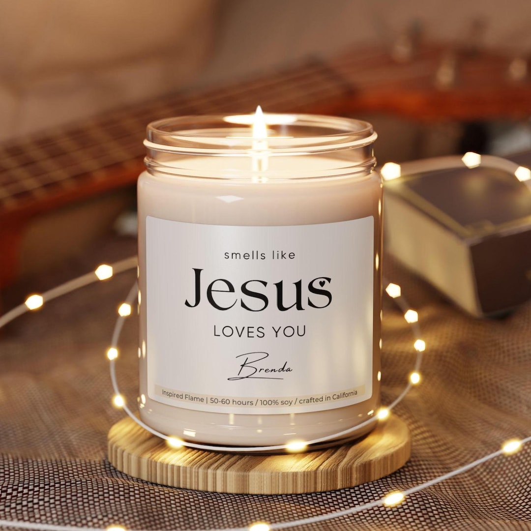 Personalized Jesus Loves You Christian Gift Christian Candles Bible ...